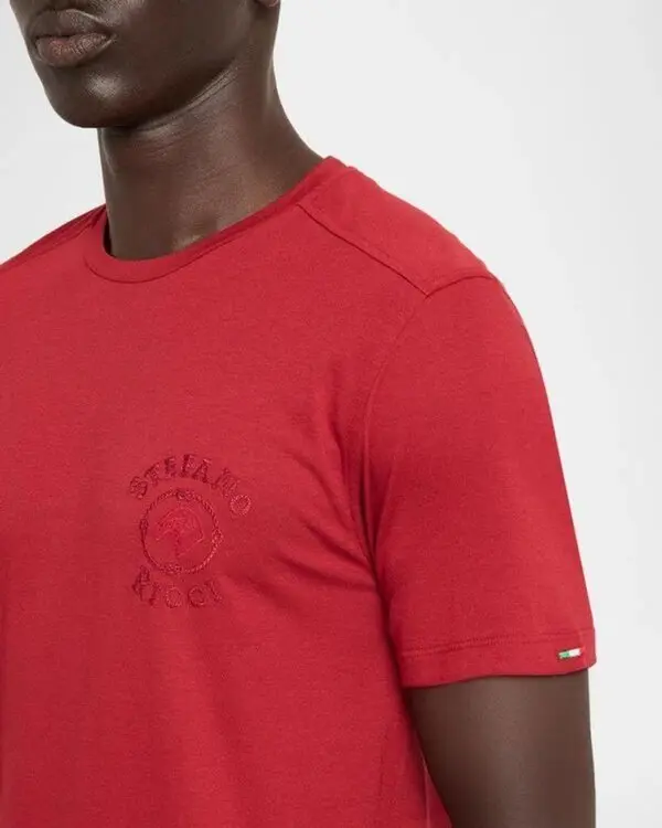 Stefano Ricci Apos;s Tonal Logo Crewneck T-shirt - Red