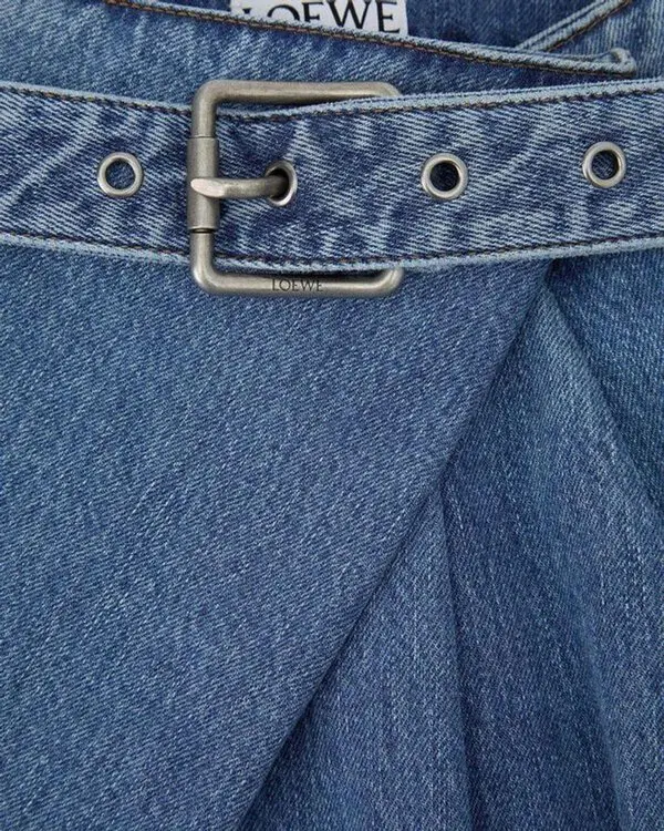 Loewe Draped Washed-cotton Belted Jeans