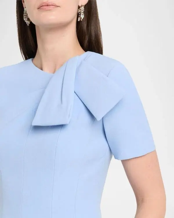Roland Mouret Short-sleeve Paneled Bow Midi Dress - Blue
