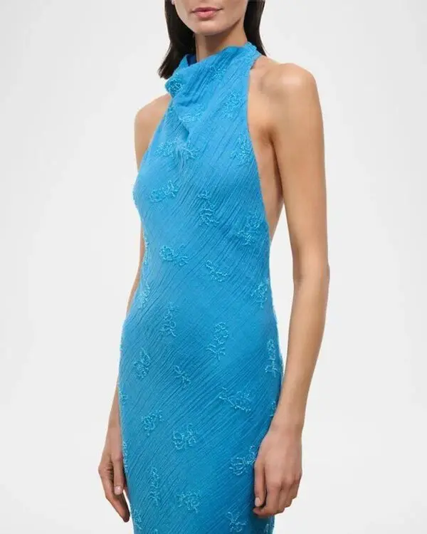 Staud Roselle Beaded Organza Maxi Dress - Pacific
