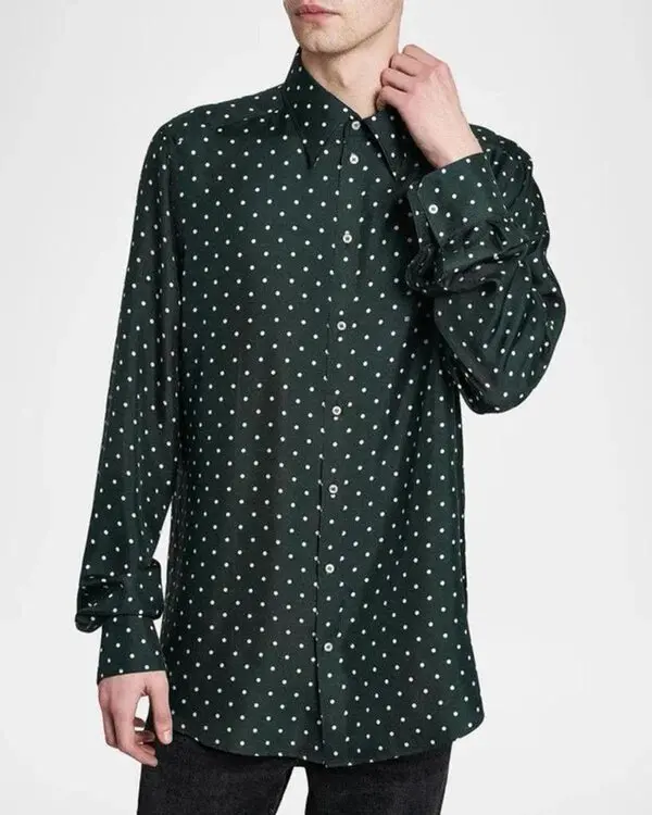Dolce & Gabbana Apos;s Polka Dot Silk Button-front Shirt