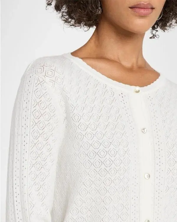 Elie Tahari The Steele Pointelle-knit Cardigan