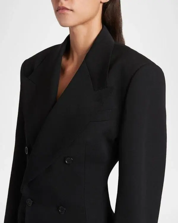 Dolce & Gabbana Exaggerated Shoulder Double-breasted Silk Jacket