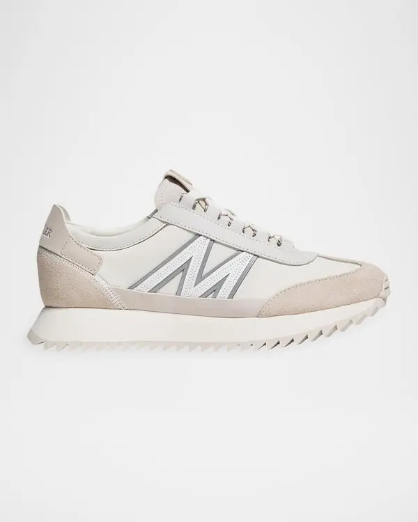 Moncler Pacey2 Suede And Nubuck Low-top Sneakers - Ice