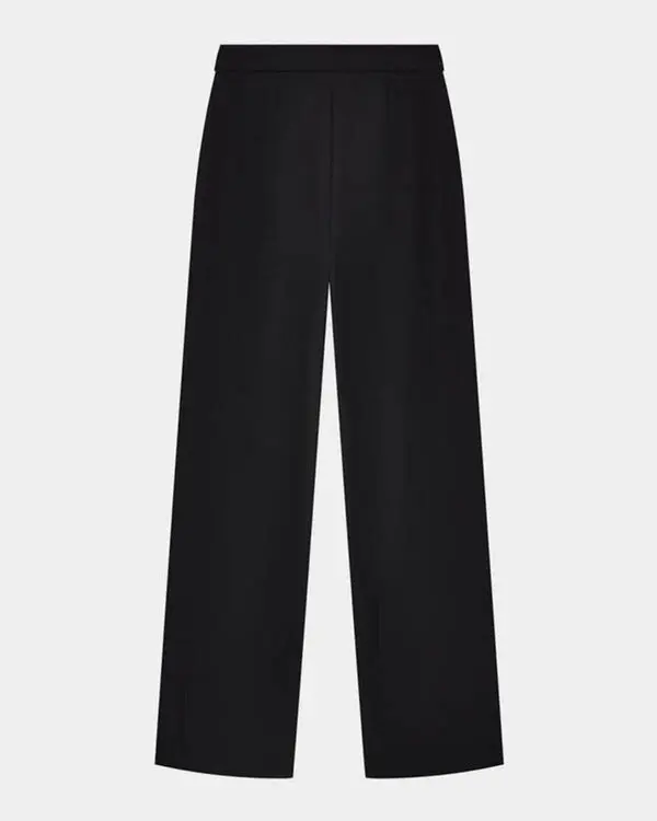 Emporio Armani Straight-leg Stretch Cady Pants - Black