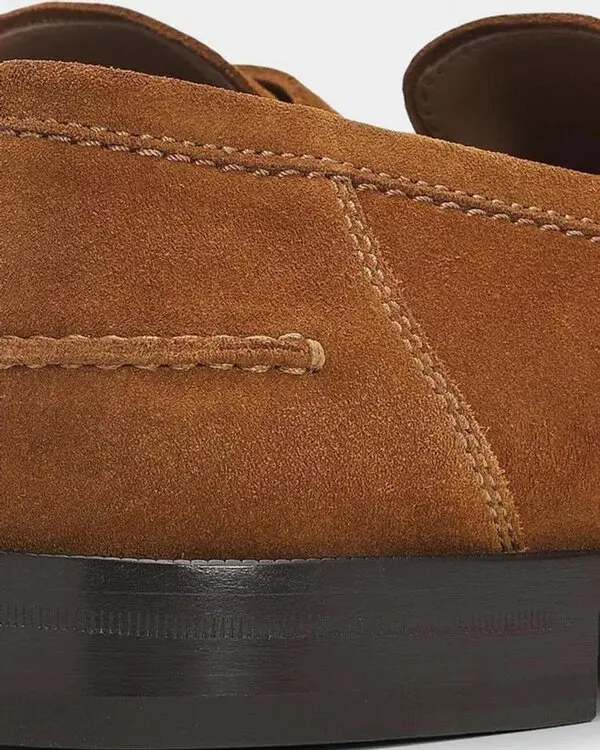 GIANVITO ROSSI Apos;s Preppy Suede Penny Loafers - Texan