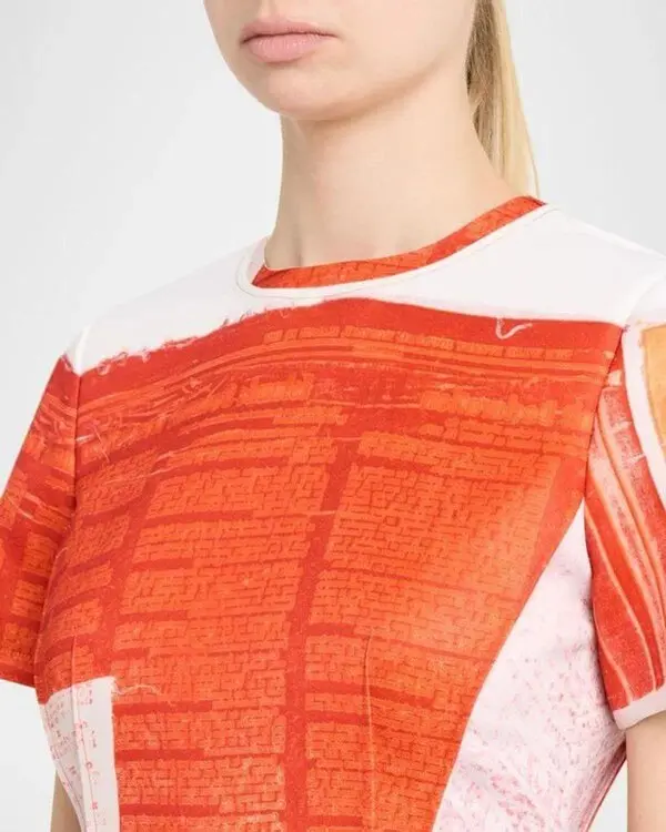 JASON WU Abstract-print Matte Duchess Satin Mini Dress - Red Multi