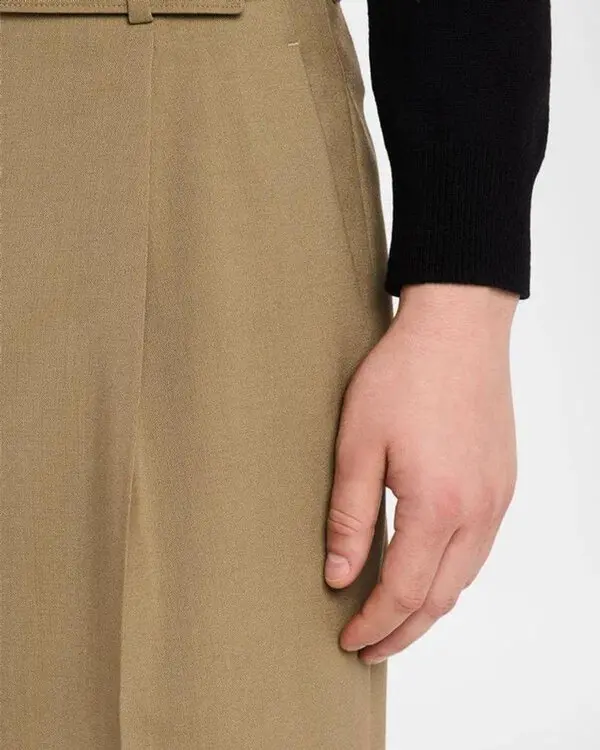 Saint Laurent Apos;s Wool And Mohair Single-pleat Belted Pants