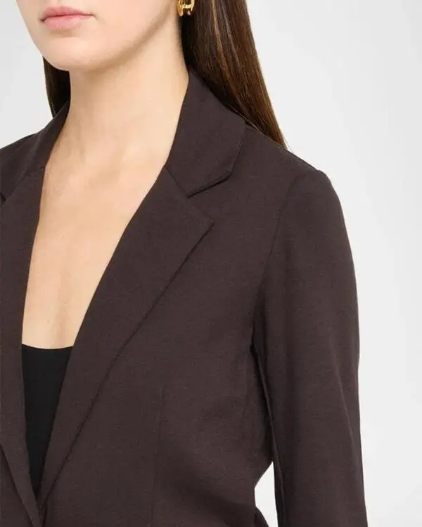 Majestic Filatures French Terry Single-button Blazer - Chocolate