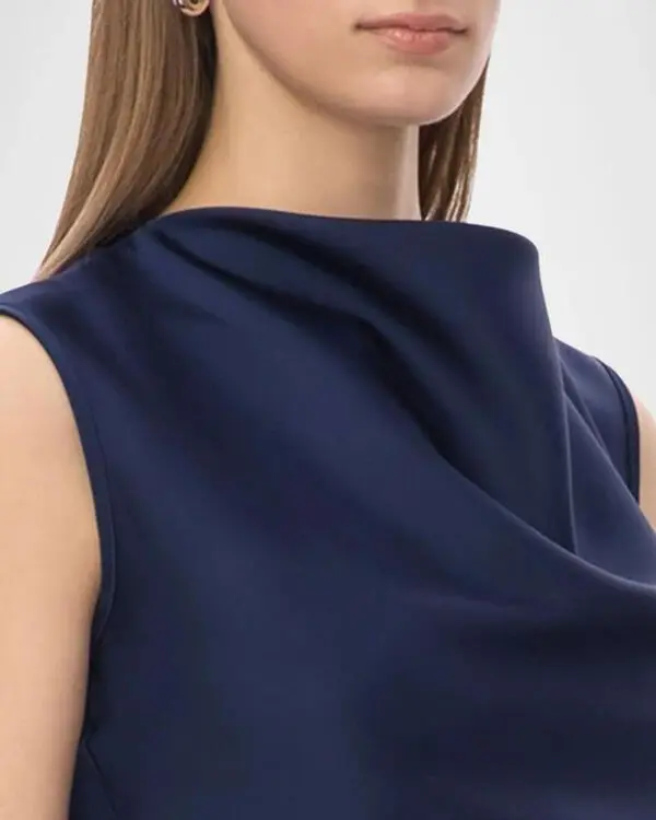 Herve Leger The Millie Sleeveless Cowl-neck Satin Dress - Nocturne