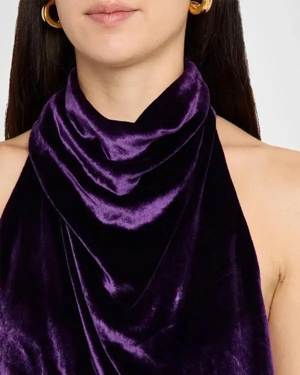 Prabal Gurung Draped Velvet Halter Dress