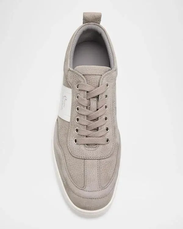 CHRISTIAN LOUBOUTIN Apos;s Retero Nubuck Leather Low-top Sneakers - Phantom Gr