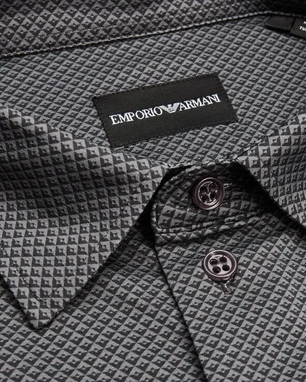 Emporio Armani Apos;s Cotton Micro-jacquard Dress Shirt