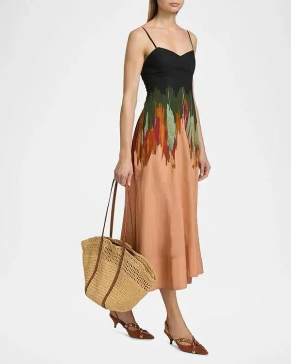 Ulla Johnson Fiora Floral Cotton Midi Dress - Agate