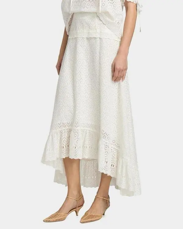 Ulla Johnson Violetta Cotton Eyelet Maxi Skirt
