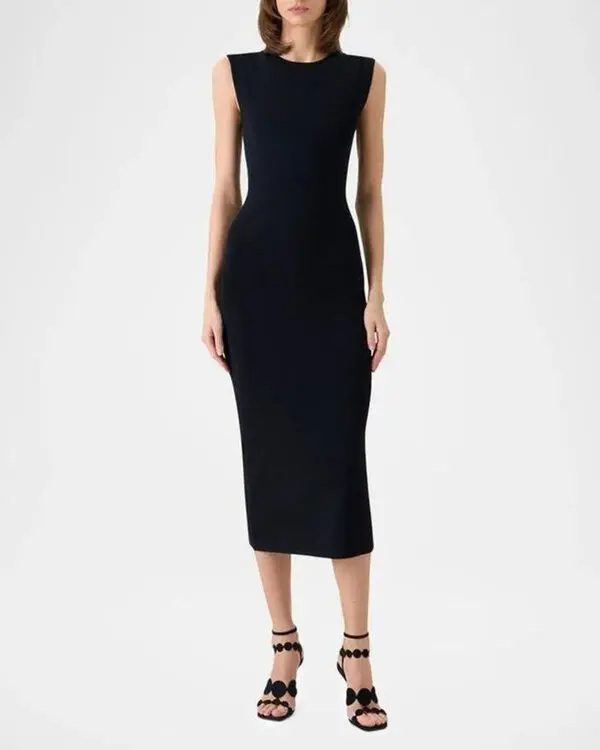 Akris Sleeveless Viscose Jersey Back-cutout Midi Dress