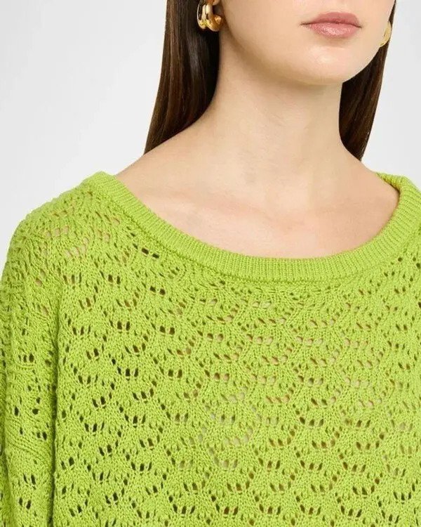 Sablyn Rosie Cropped Boatneck Sweater - Chartruese