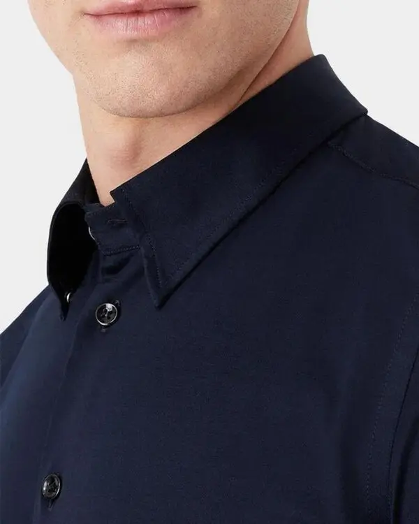 Giorgio Armani Apos;s Cotton Jersey Sport Shirt - Blue