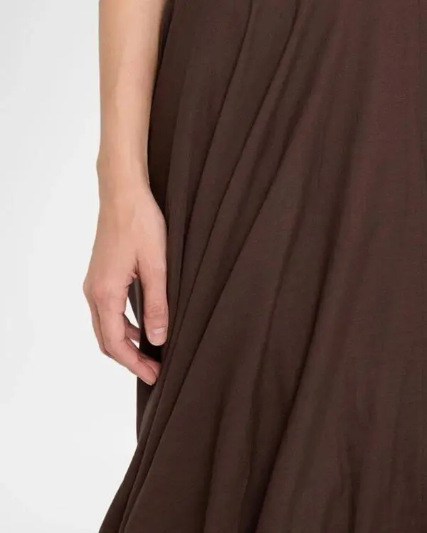 TOTEME Cocoon Drape Cotton-blend Midi Skirt