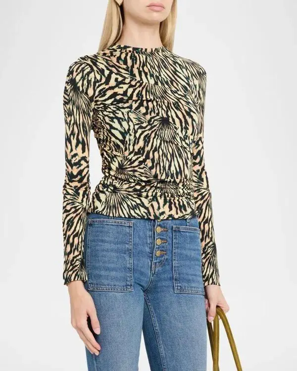 Ulla Johnson Paradis Ruched Long-sleeve Top