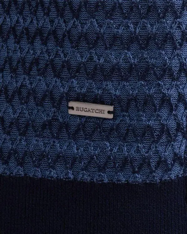 Bugatchi Apos;s Two-tone Honeycomb Button-front Sweater - Navy