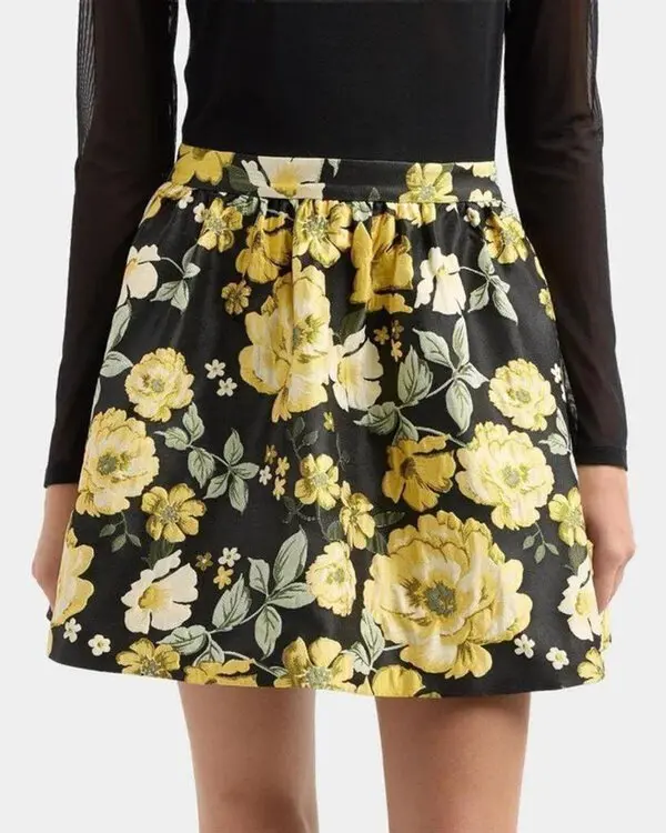 Alice + Olivia Chara Turtleneck Mini Dress - Black/multi