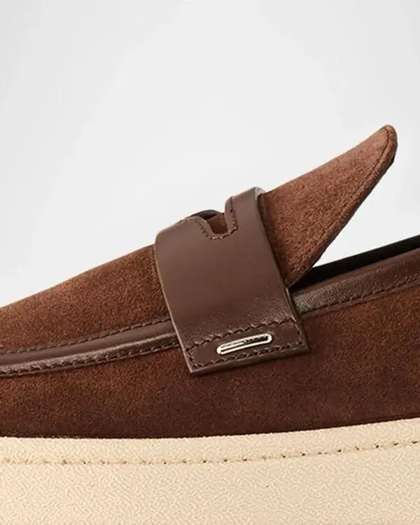 GIUSEPPE ZANOTTI Gz 94 Suede Penny Loafers - Brown