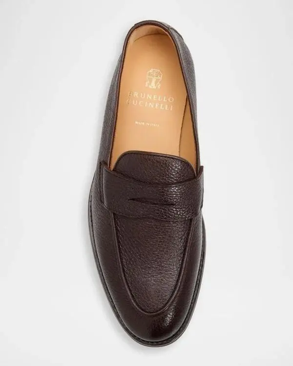 Brunello Cucinelli Apos;s Deerskin Flex-sole Penny Loafers
