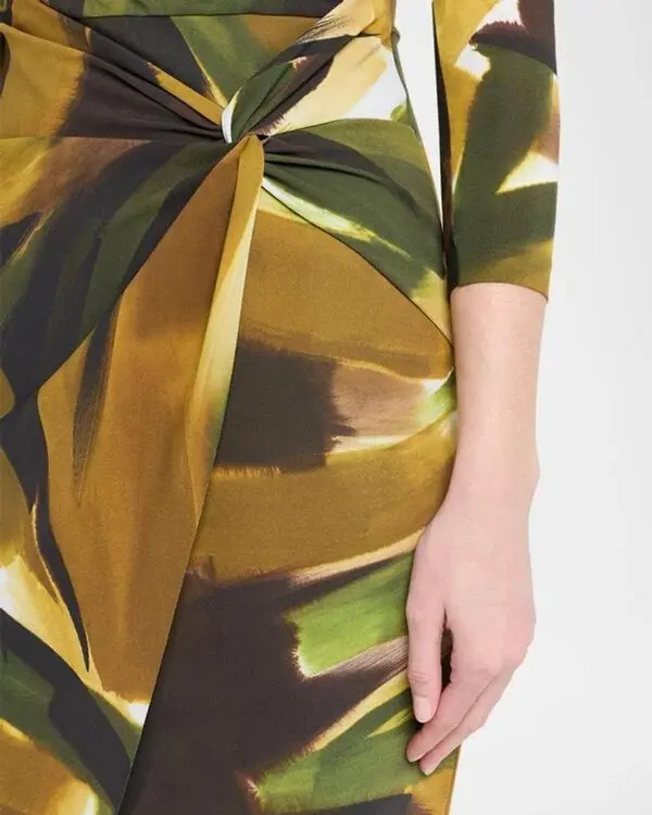 Chiara Boni La Petite Robe Axas Gathered Abstract-print Midi Dress - Veronica