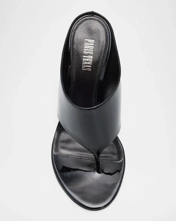 Paris Texas Lidia Patent Leather Stiletto Thong Mule Sandals