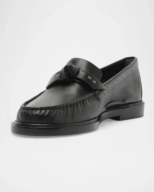 ALEXANDRE BIRMAN Clarita Grommet Leather Loafers