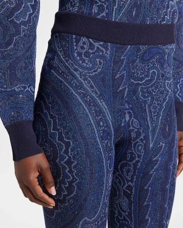 Etro Paisley Knit Flare Trousers