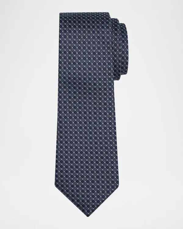 Giorgio Armani Apos;s Micro-geometric Circle Silk Tie