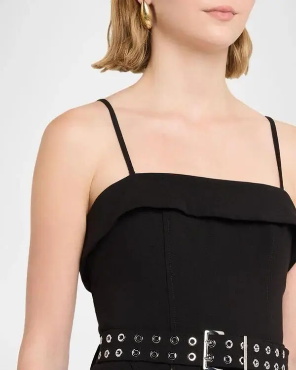 GANNI Future Twill Suiting Midi Dress