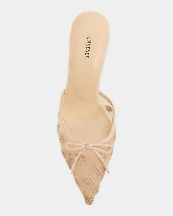 L & APOS;AGENCE 100mm Prasad Embroidered Mesh Pumps