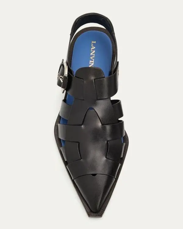 LANVIN Apos;s Leather Pointed-toe Gladiator Sandals - Black