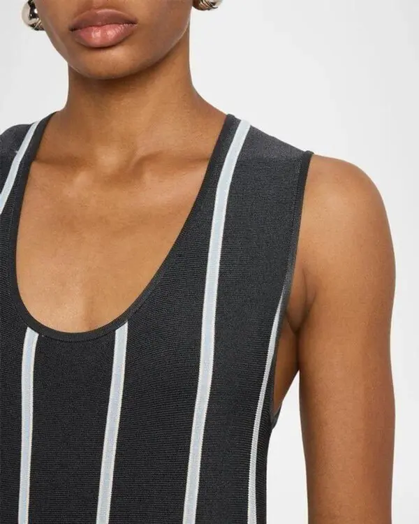 3.1 Phillip Lim Striped Knit Tie-front Maxi Dress - Slate Multi