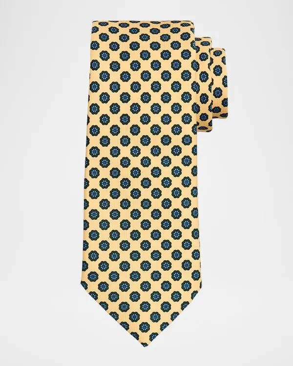 Dunhill Apos;s Silk Floral Medallion Mulberry Silk Tie - Madder Buf