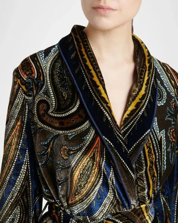 Etro Paisley Velvet Wrap Jacket