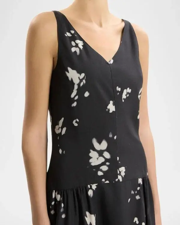 Theory Sleeveless V-neck Midi Dress