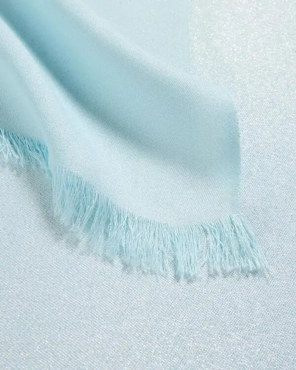 CAROLYN ROWAN ACCESSORIES Metallic Cotton And Viscose Shawl - Blue