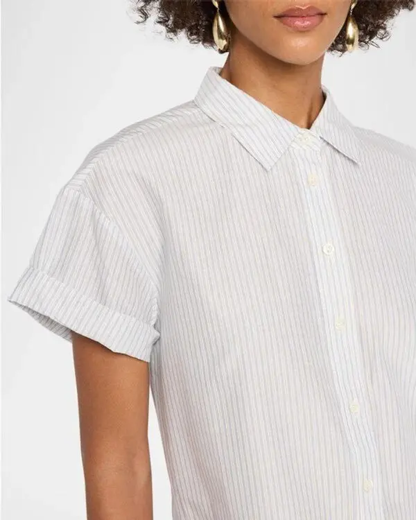 FRAME The Boardwalk Striped Cotton-silk Shirt