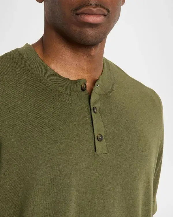 Kiton Apos;s Cotton Knit Henley Shirt