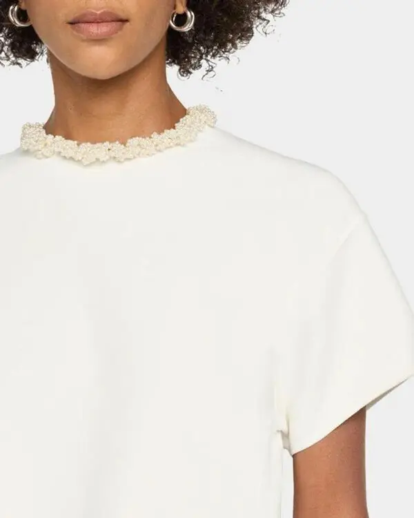 Givenchy Pearl-embroidered Crop Top - Ivory