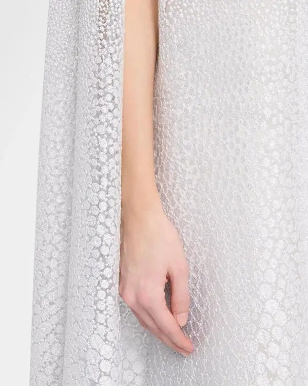 CAROLYN ROWAN ACCESSORIES Floral Lace Cape - Silver