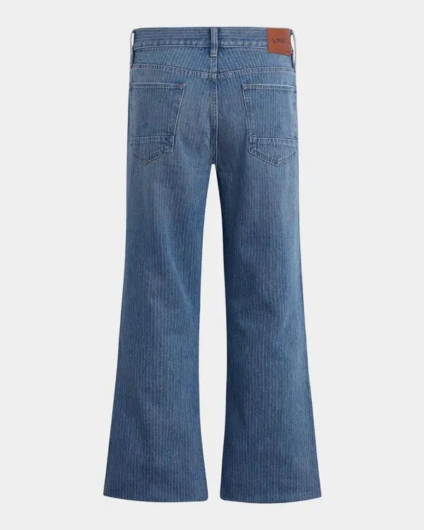 Hudson Jeans Hendrix Pinstripe-denim Flared Wide-leg Jeans - Rail