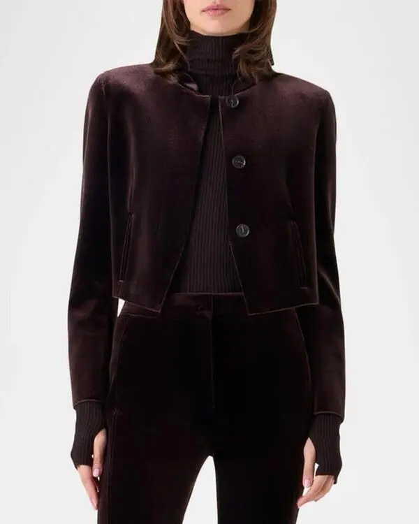 Akris Kadet Velvet Neoprene Short Jacket