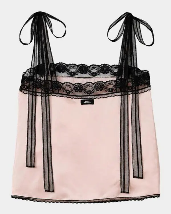 Marc Jacobs Ribbon-strap Satin Tank Top