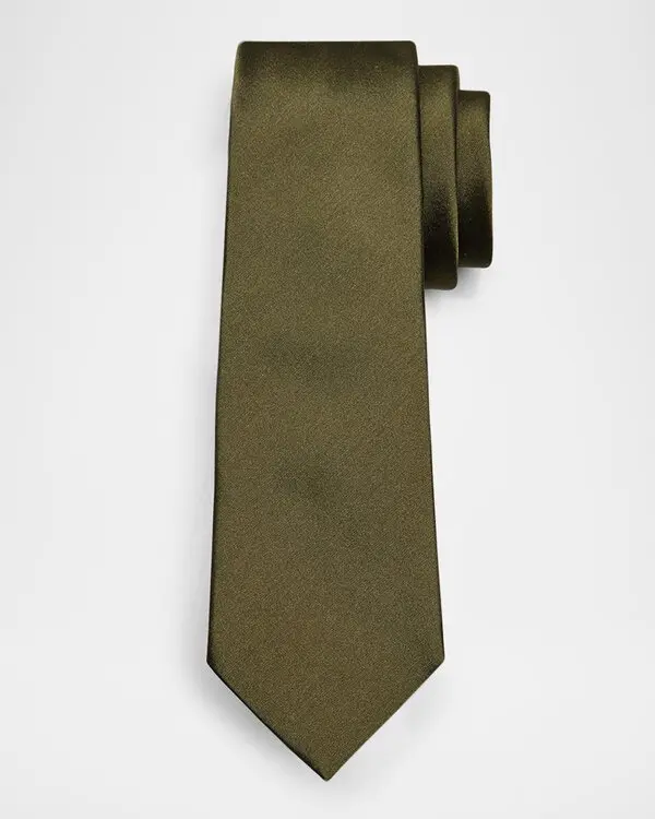 Saint Laurent Apos;s Solid Silk Satin Tie