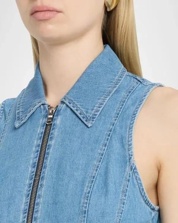 L & APOS;AGENCE Kieran Belted Denim Shirtdress